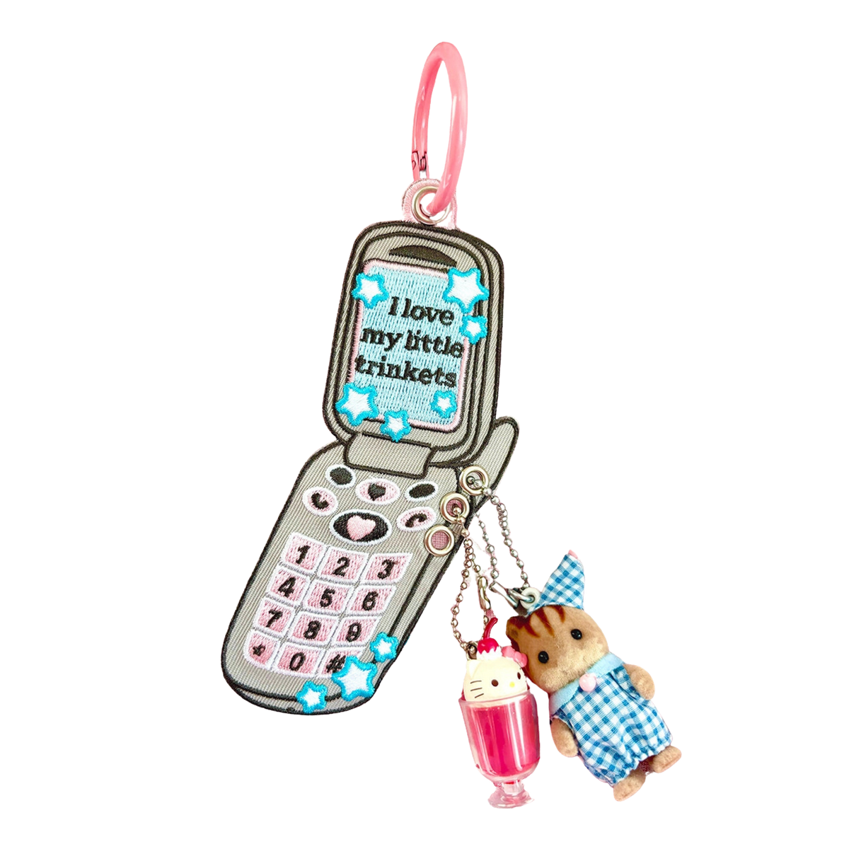 Y2K Flip Phone Embroidered Keychain– Foo Hung Curios