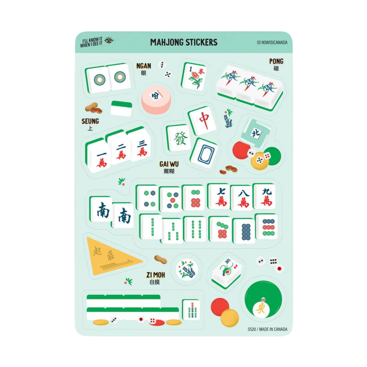 Mahjong sticker sheet– Foo Hung Curios