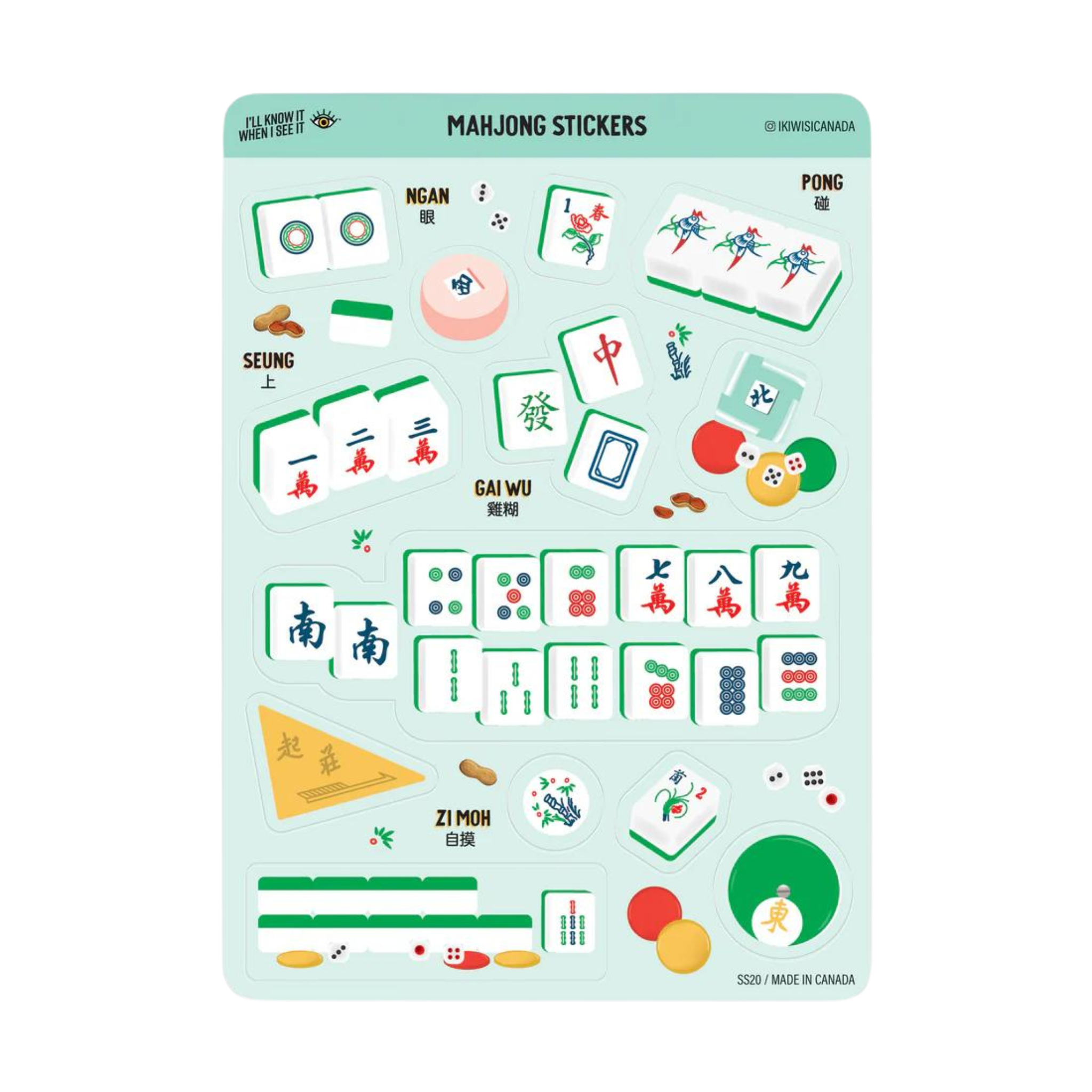 Mahjong sticker sheet– Foo Hung Curios